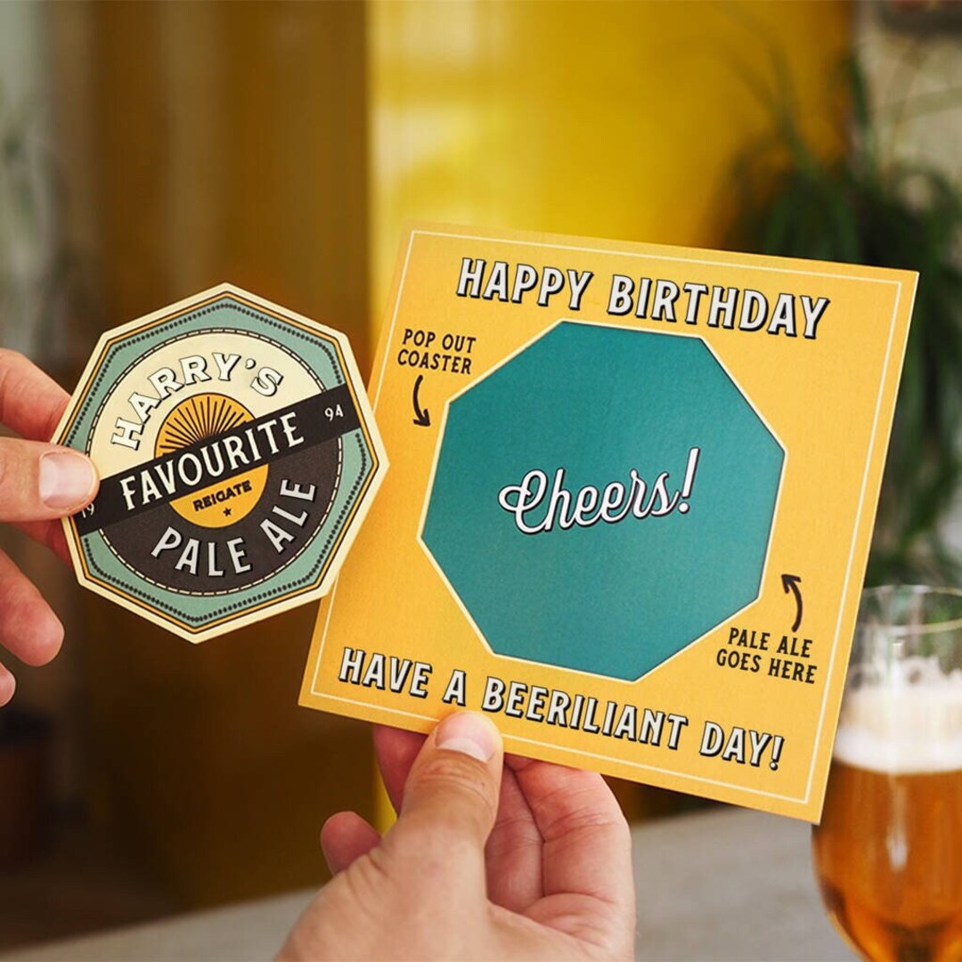 Personalised Pop Out Beer Celebration Card - Etsy