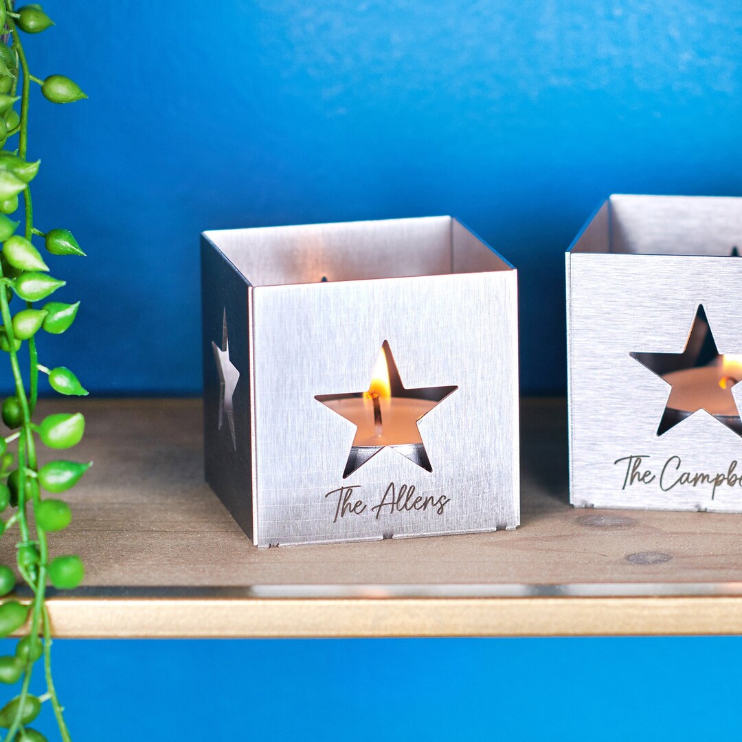 Personalised Star Metal Tea Light Holder - Etsy
