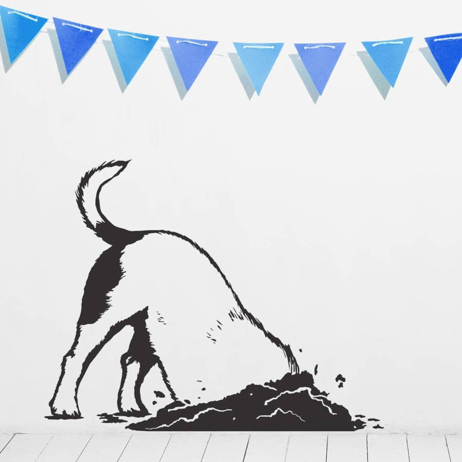 Digging Dog Vinyl Wall Sticker - Etsy