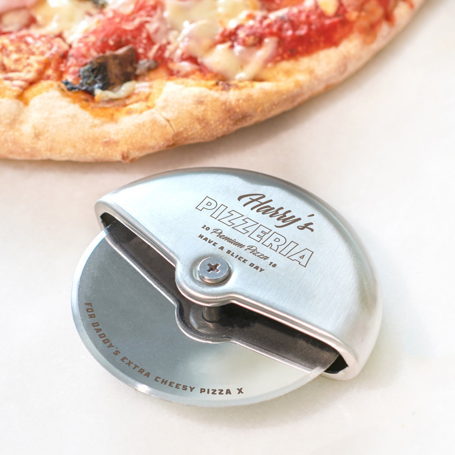 Personalised Stainless Steel Pizza Cutter - Etsy