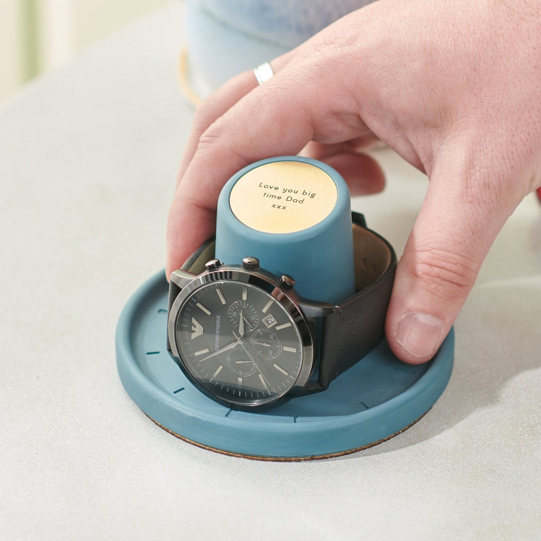 Personalised Brass Watch Stand Holder Custom Engraved, Handmade & Hand ...