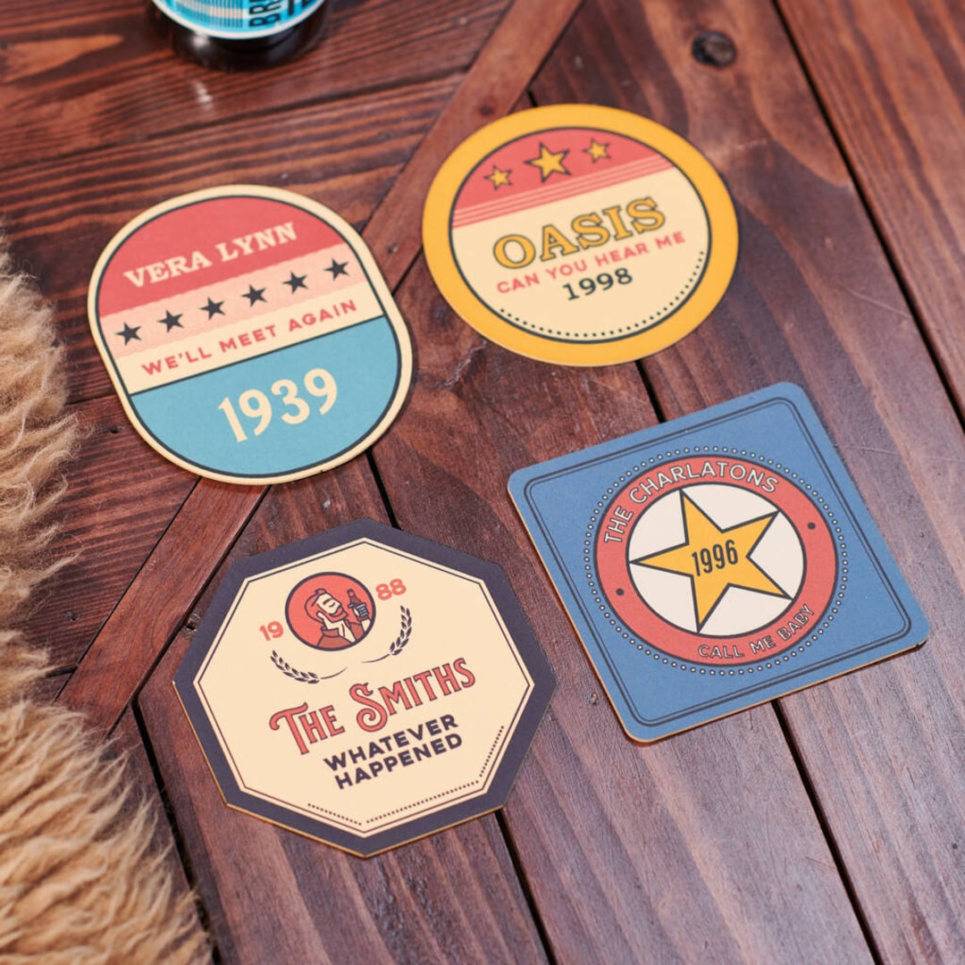 Personalised Set of Four Favourite Song Beer Mats - Etsy