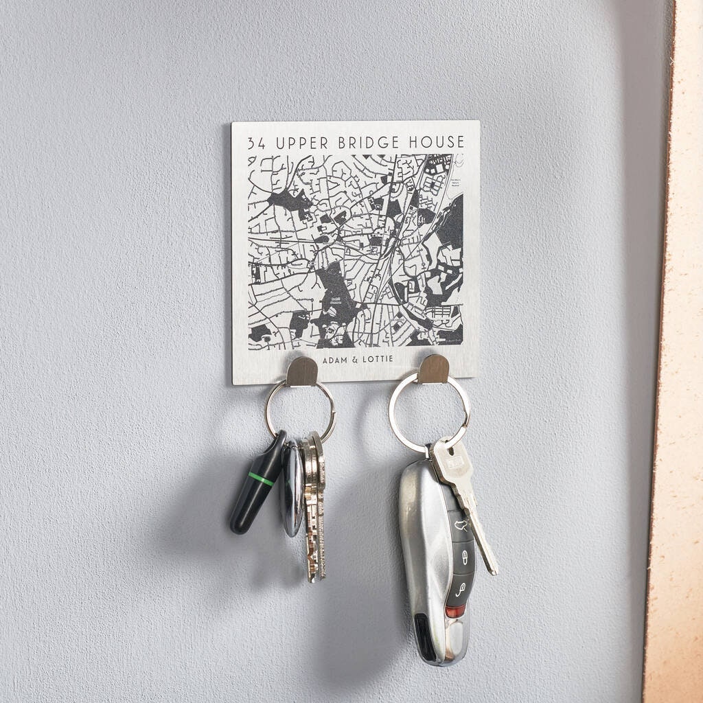 Personalised Map Location Couples Key Holder - Etsy
