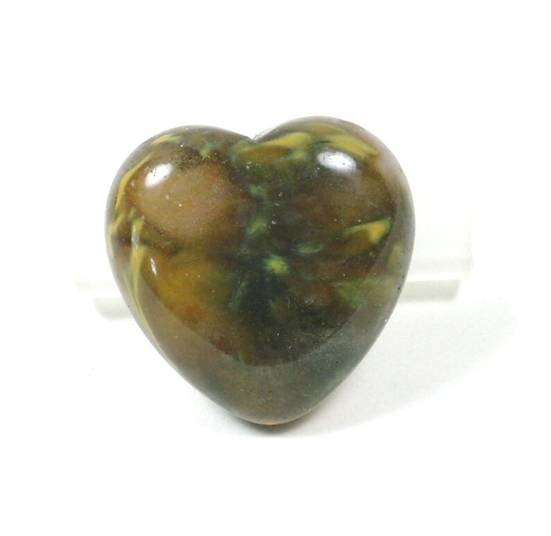 Cherry Quartz Puffed Glass Heart Focal, 30mm X 28mm, Brown, Yellow - Etsy