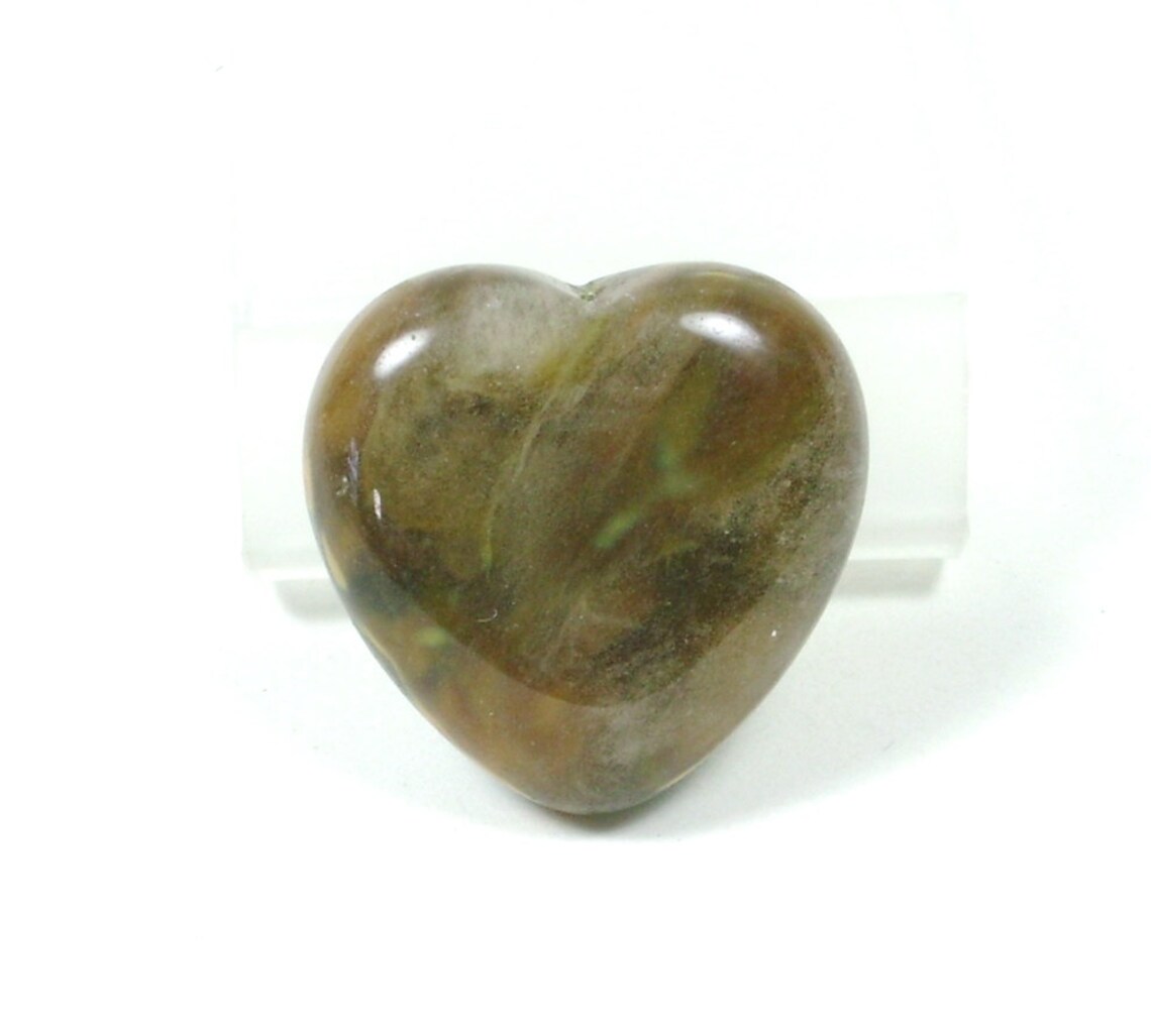 Cherry Quartz Puffed Glass Heart Focal, 30mm X 28mm, Brown, Yellow - Etsy