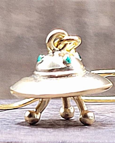 Alien Space Ship Earrings, Flying Saucer, UFO Earrings, Silver or Gold ...