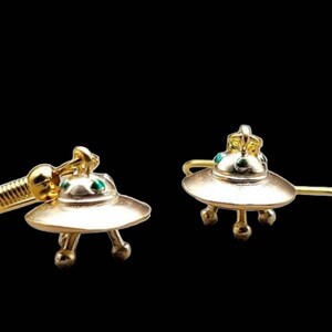 Alien Space Ship Earrings Flying Saucer UFO Earrings Silver - Etsy