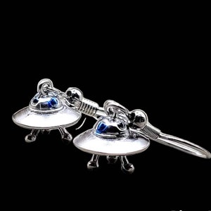 Alien Space Ship Earrings Flying Saucer UFO Earrings Silver - Etsy