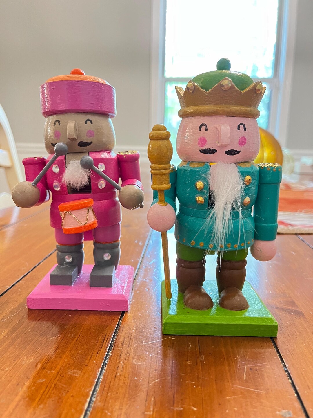 Hand Painted Nutcracker Set: Modern Whimsical Christmas Decor, 7 Inch ...