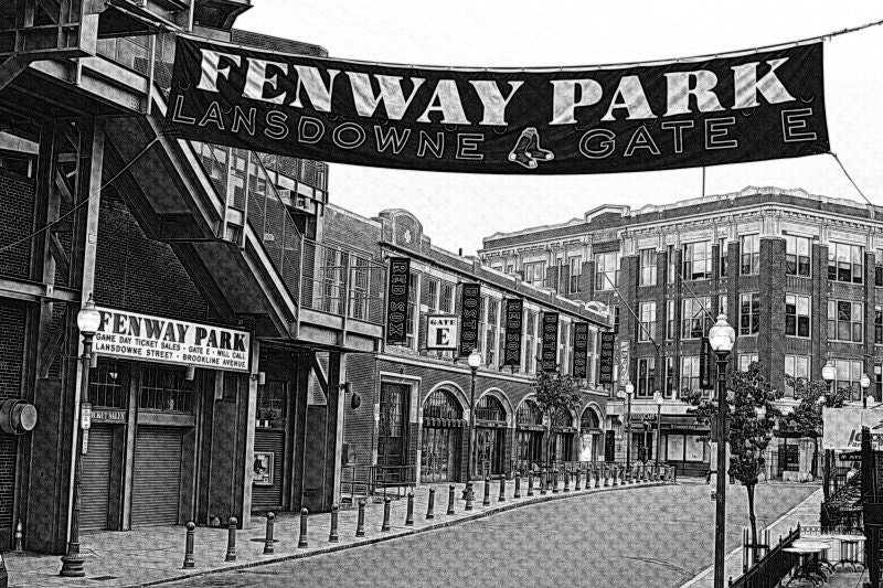 Fenway Park, Black and White, Lansdowne Street, Boston Photography ...