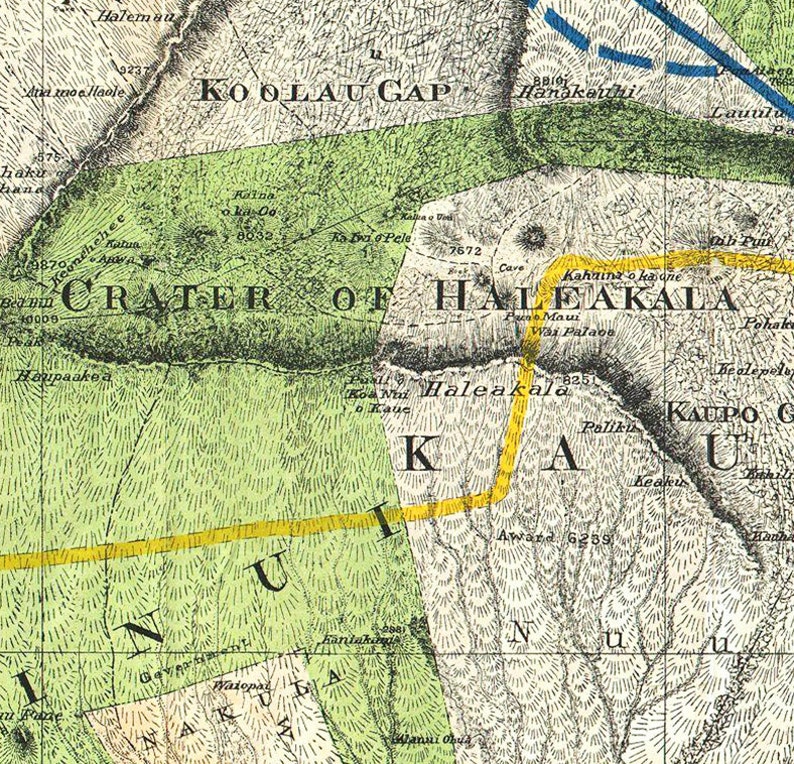1855 Government Survey Map of Maui Hawaii Updated in 1903 - Etsy