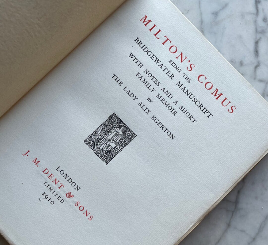 Milton’s Comus 1910 Antique Book - Etsy