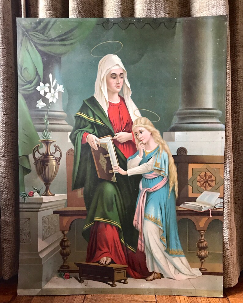 Antique Catholic Devotional Lithograph on Tin | Etsy