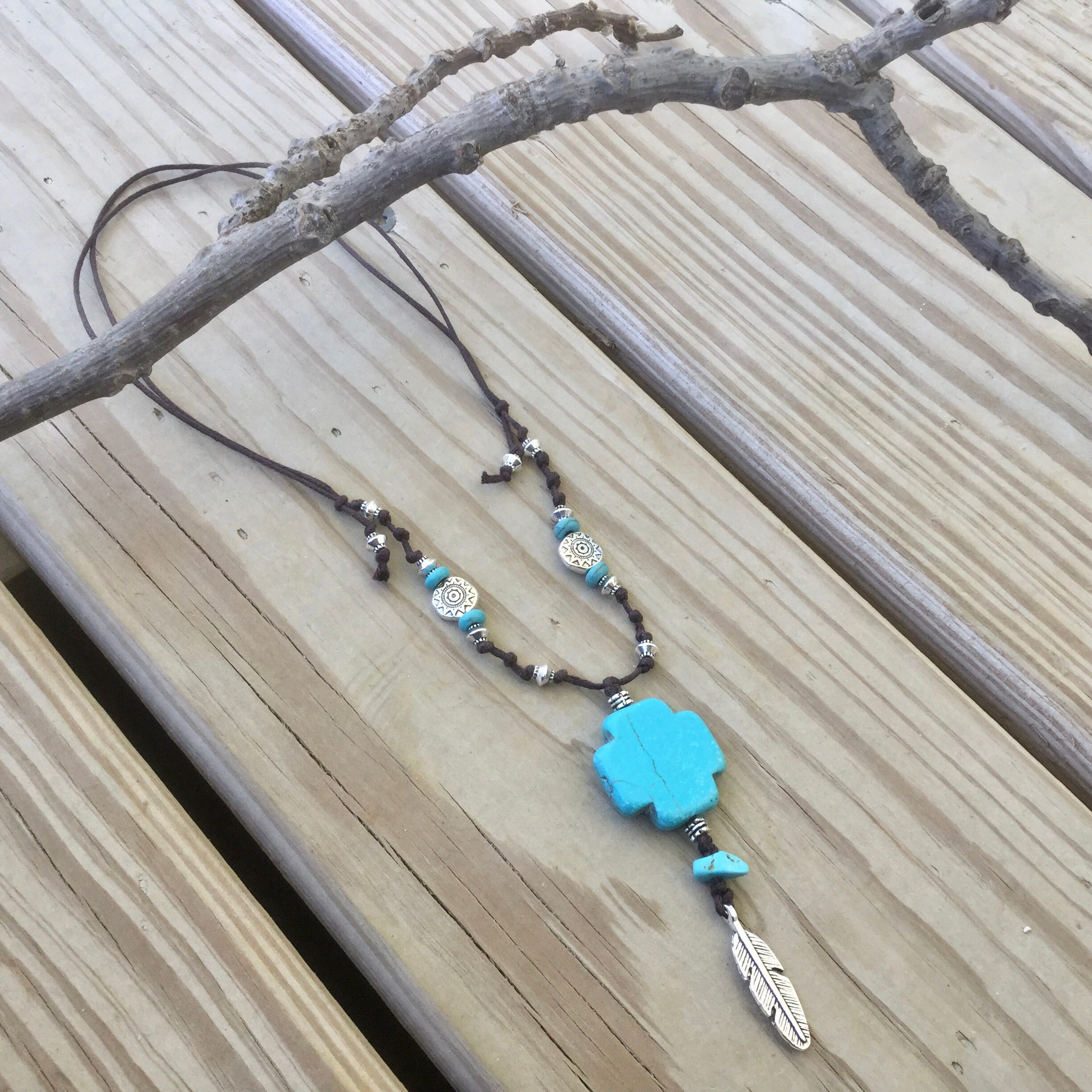 Southwest Sundance Style Turquoise & Tibetan Silver Cross - Etsy