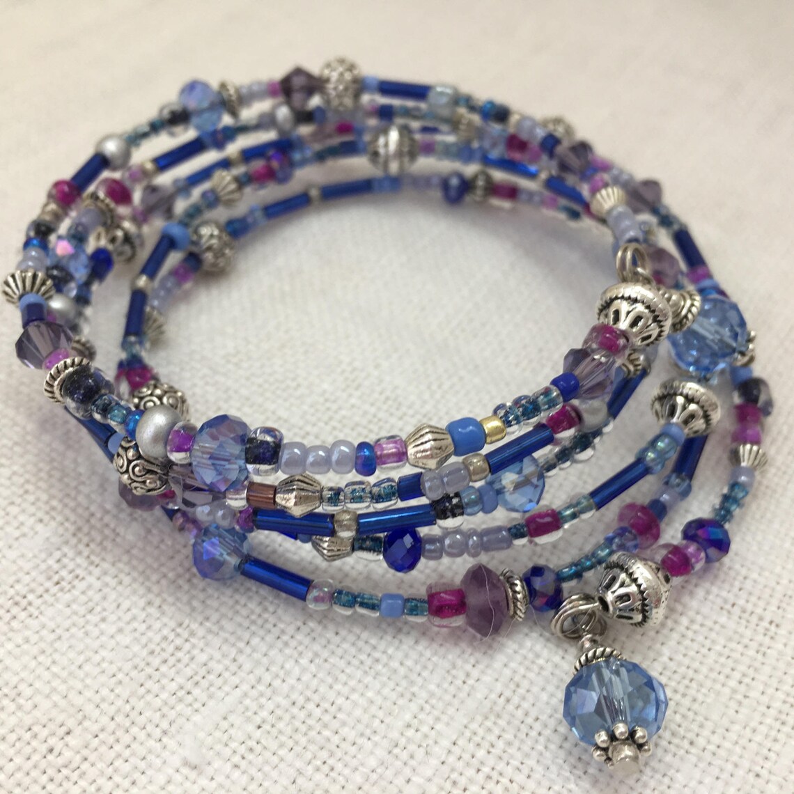 Delicate Navy Crystal & Vintage Seed Bead Gypsy Memory - Etsy