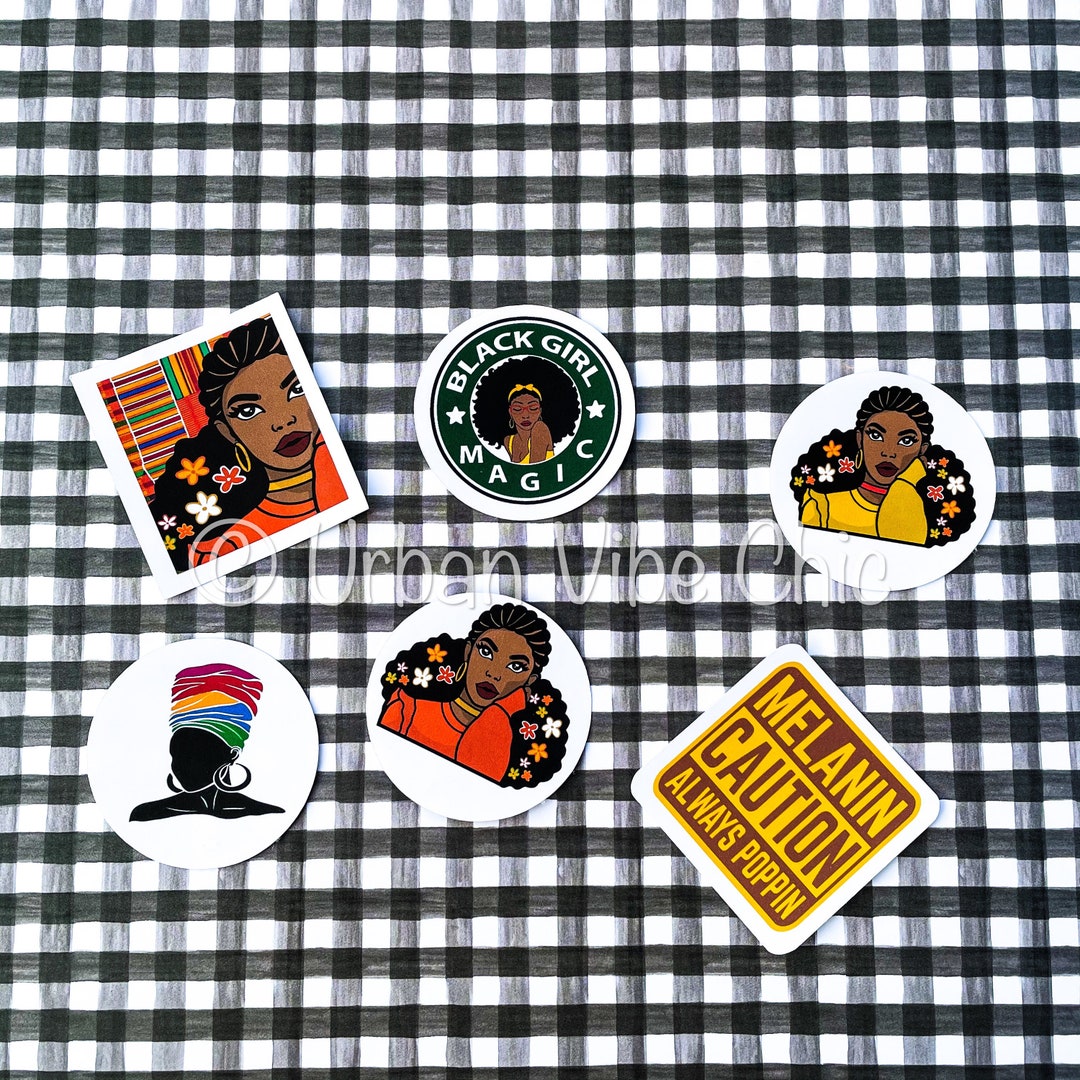 Black Girl Stickers Melanin Stickers Vinyl Stickers Boho - Etsy