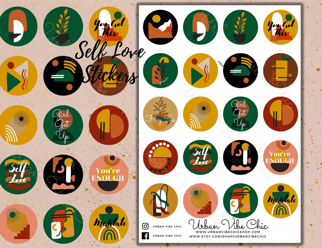 Self Love Aesthetic Stickers, Planner Journal Stickers - Etsy