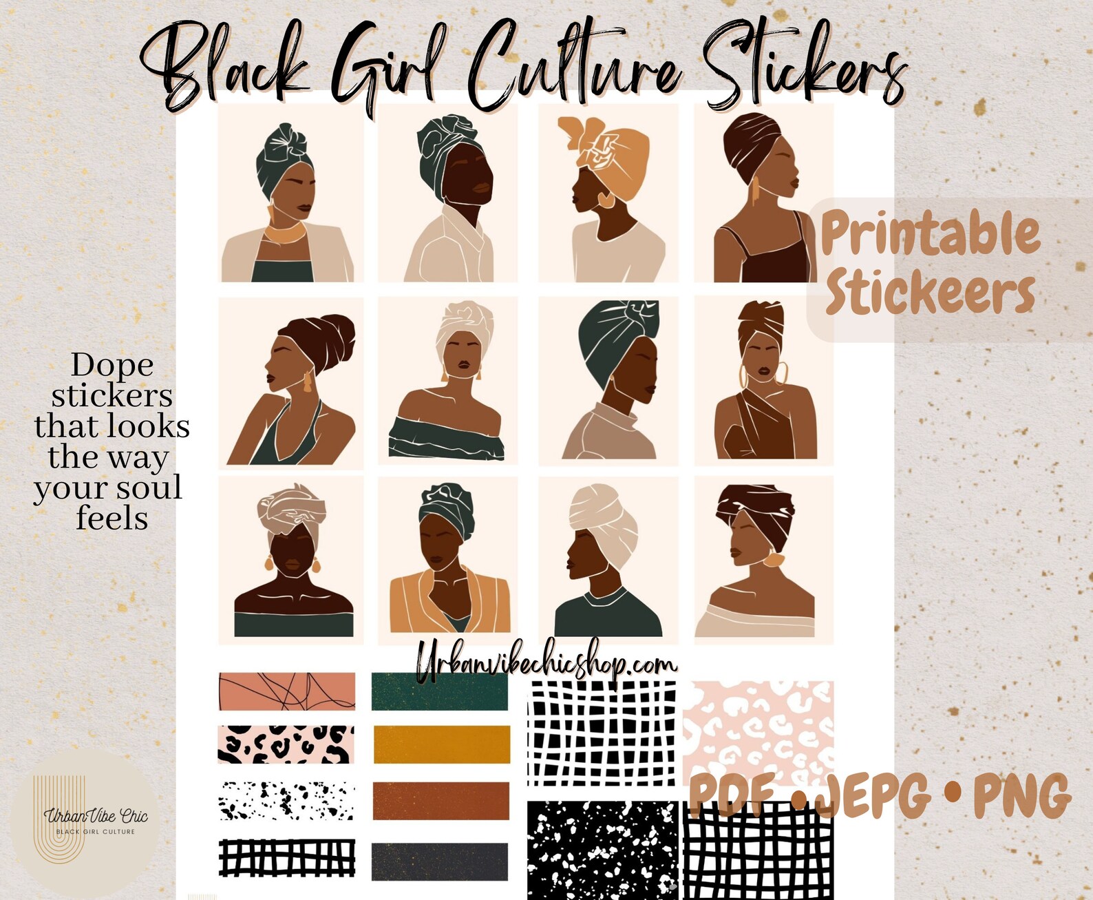 Black Girl Culture Stickers: Digital Planner Stickers (PDF, PNG, JPEG ...
