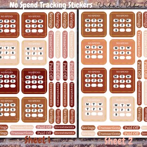 Budget Stickers, Saving Challenge Tracker Stickers, Mini Savings ...