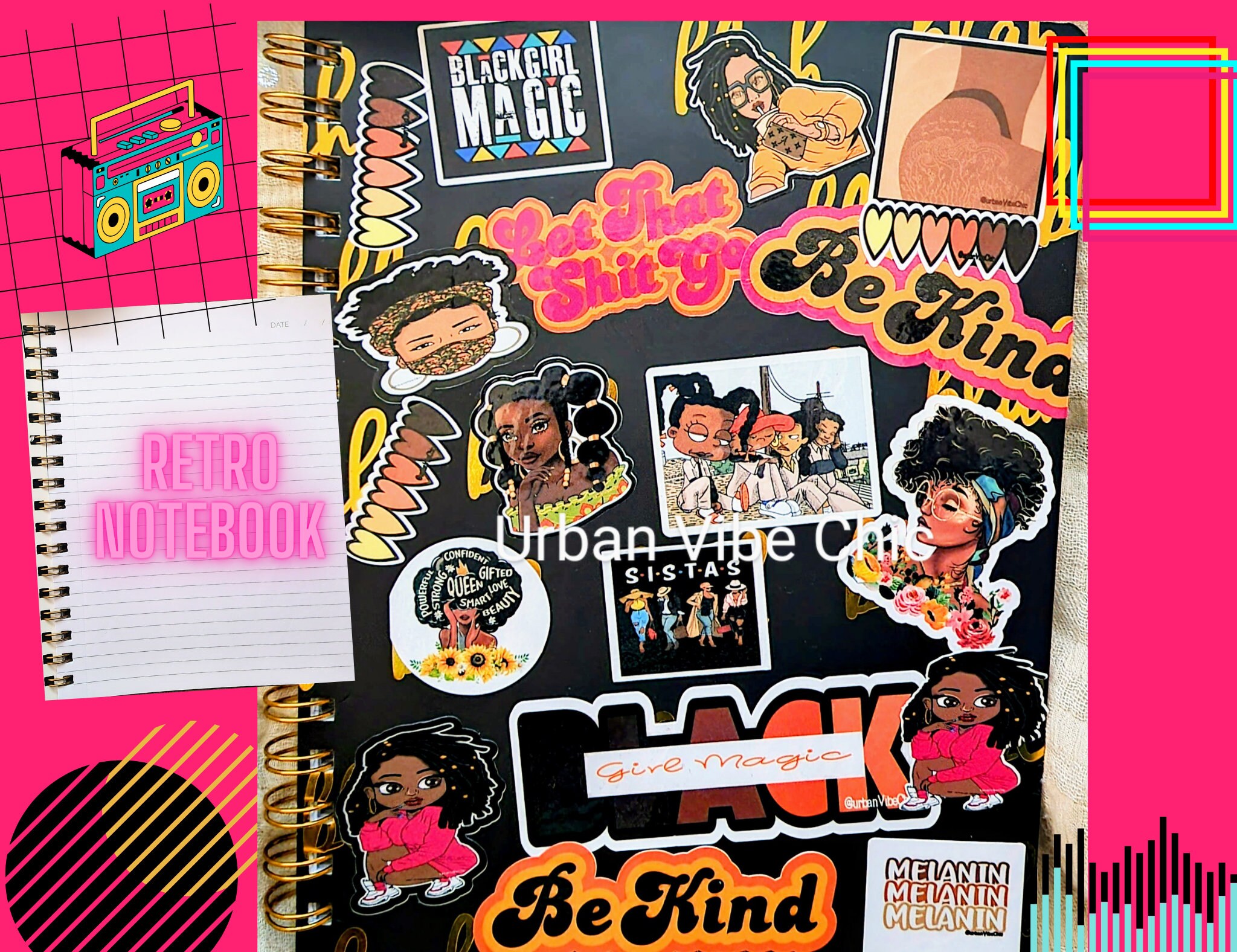 Black Girl Magic Spiral Notebook: Retro Style Journal - Etsy