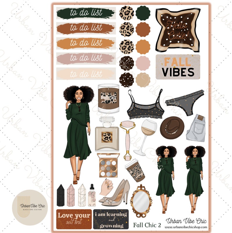 Black Girl Planner Stickers Black Women African American Etsy