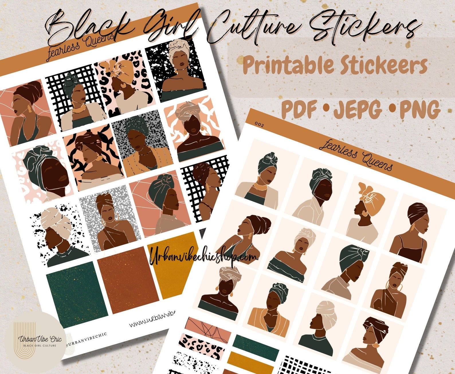 Black Girl Culture Stickers: Digital Planner Stickers (PDF, PNG, JPEG ...