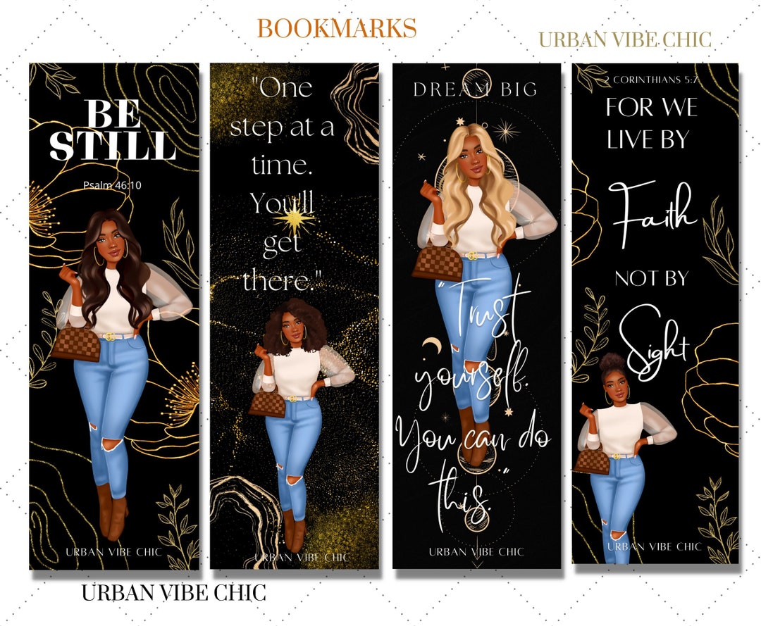 Black Girl Bookmarks: Laminated African American Gifts (set of 4) - Etsy