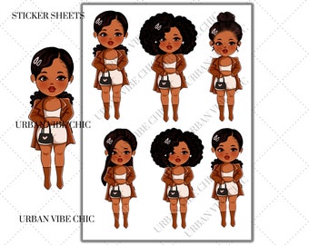 Black Girl Planner Stickerssticker Sheets African American - Etsy