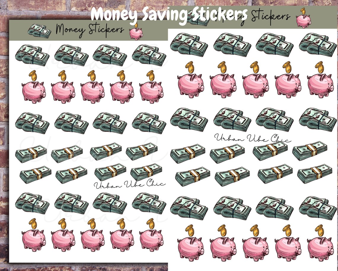 Money Saving Stickers: Budget Challenge Tracker (printable) - Etsy