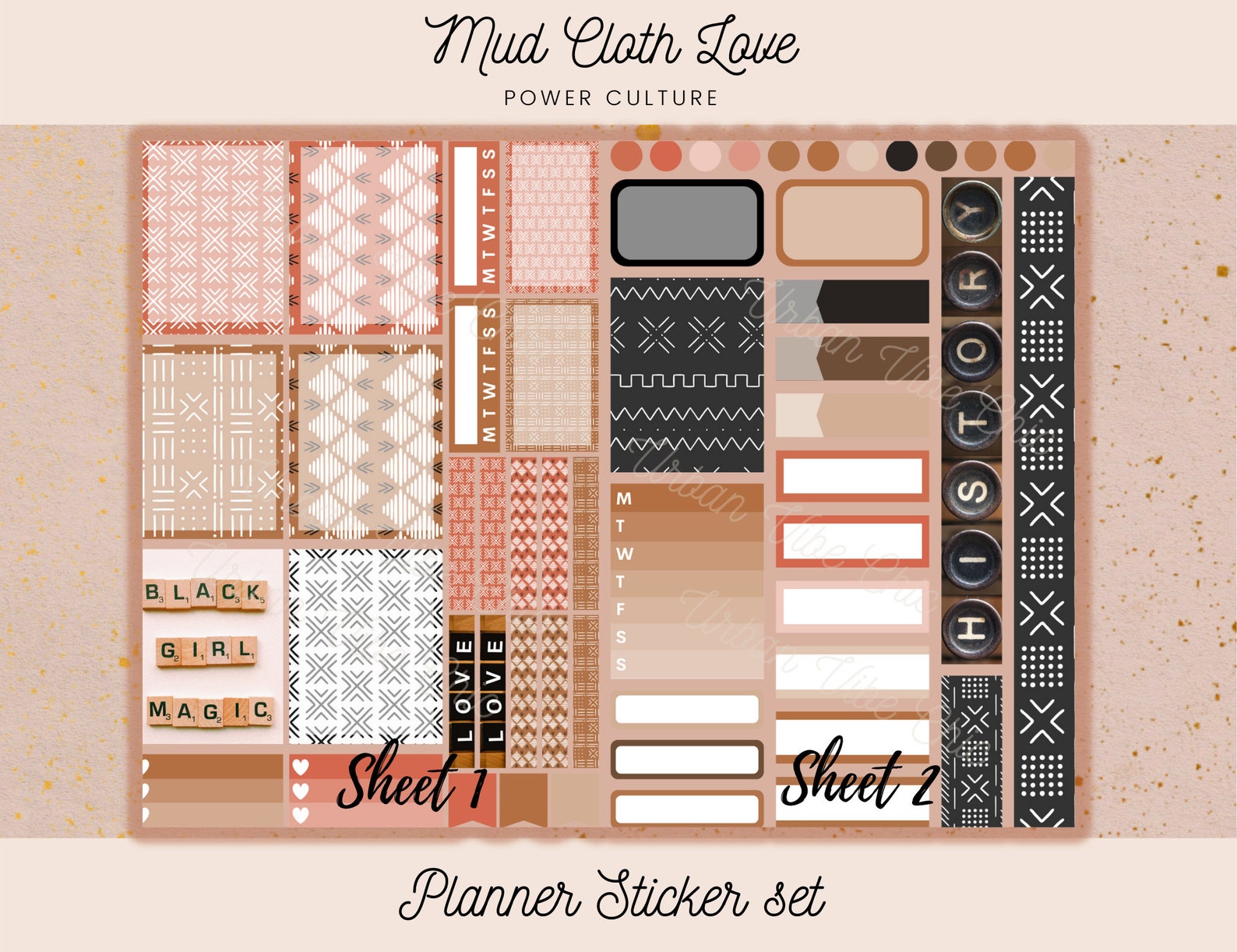 Mud Cloth Stickers black Girl Stickers African American - Etsy