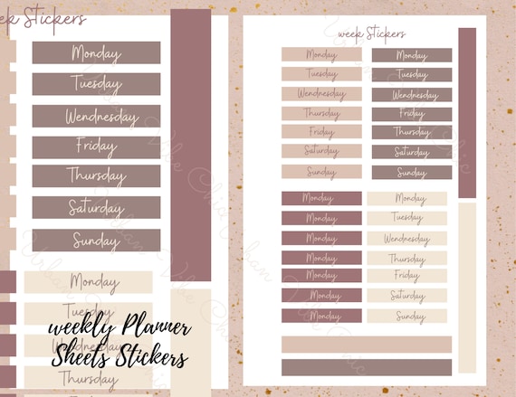 Weekly Planner Stickers Monthly Planner Stickers Bullet - Etsy