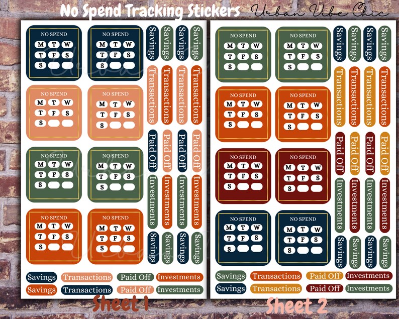 Savings Challenge Stickers: Budget Planner Trackers (printable) - Etsy