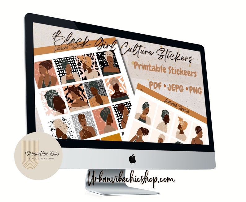 Black Girl Culture Stickers: Digital Planner Stickers (PDF, PNG, JPEG ...