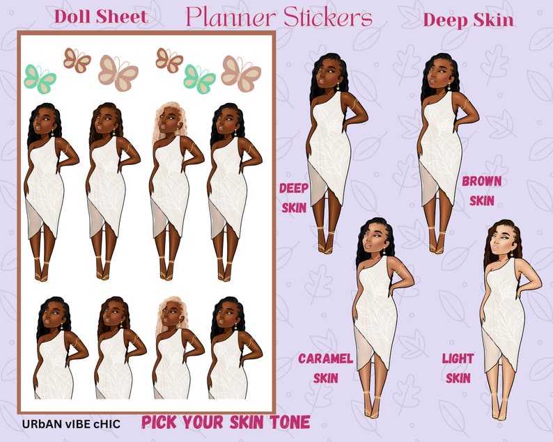 Black Girl Planner Stickers: Urban Vibe Chic Sticker Sheet - Etsy UK