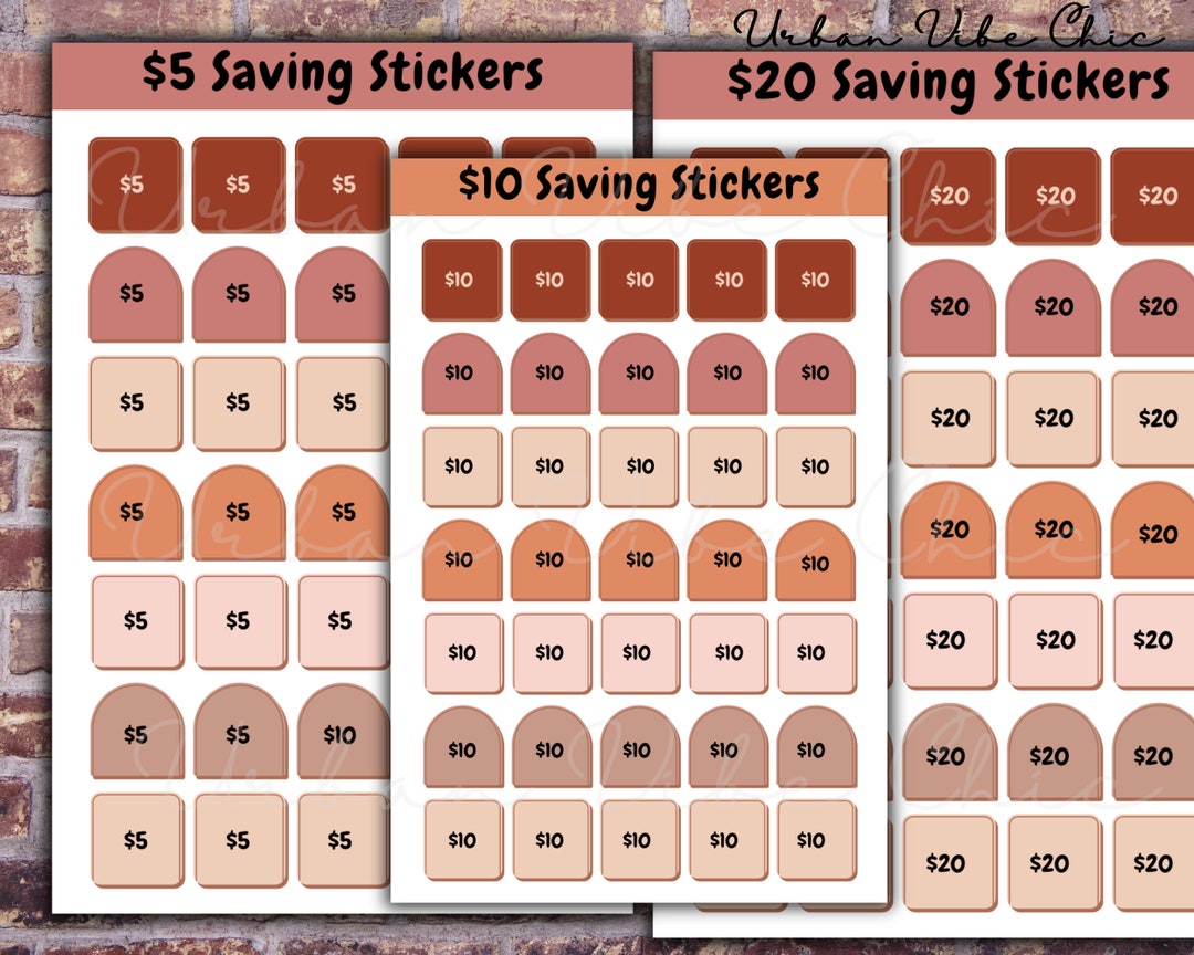 Budget Stickers, Saving Challenge Tracker Stickers, Mini Savings ...