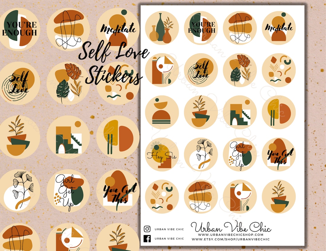 Self Care Stickers, Planner Stickers, Self Love Stickers, Mental Health ...
