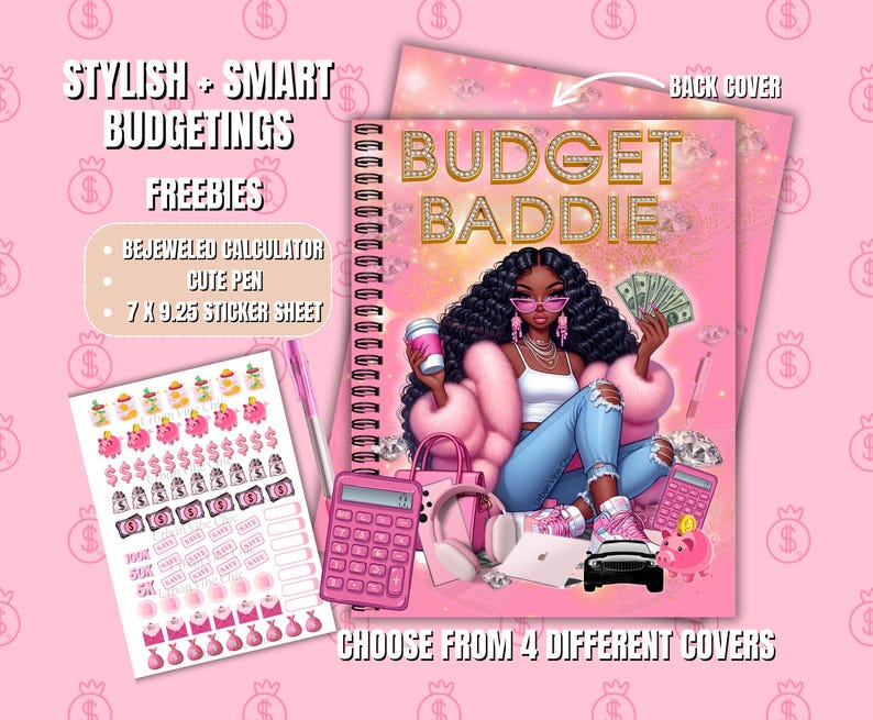 Budget Baddie Planner Bundle: Black Girl Covers, Stickers, Pen ...