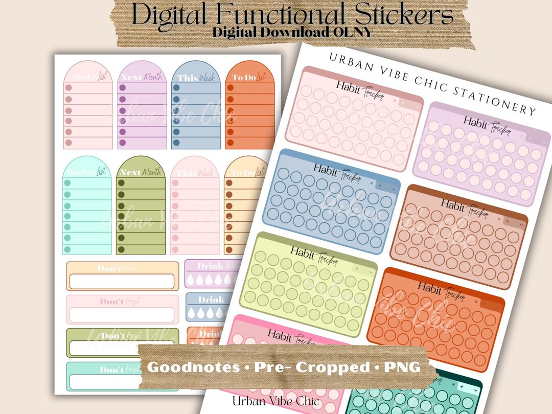 Goodnotes Stickers, Planner Widgets, Basic Theme Stickers, Modern ...