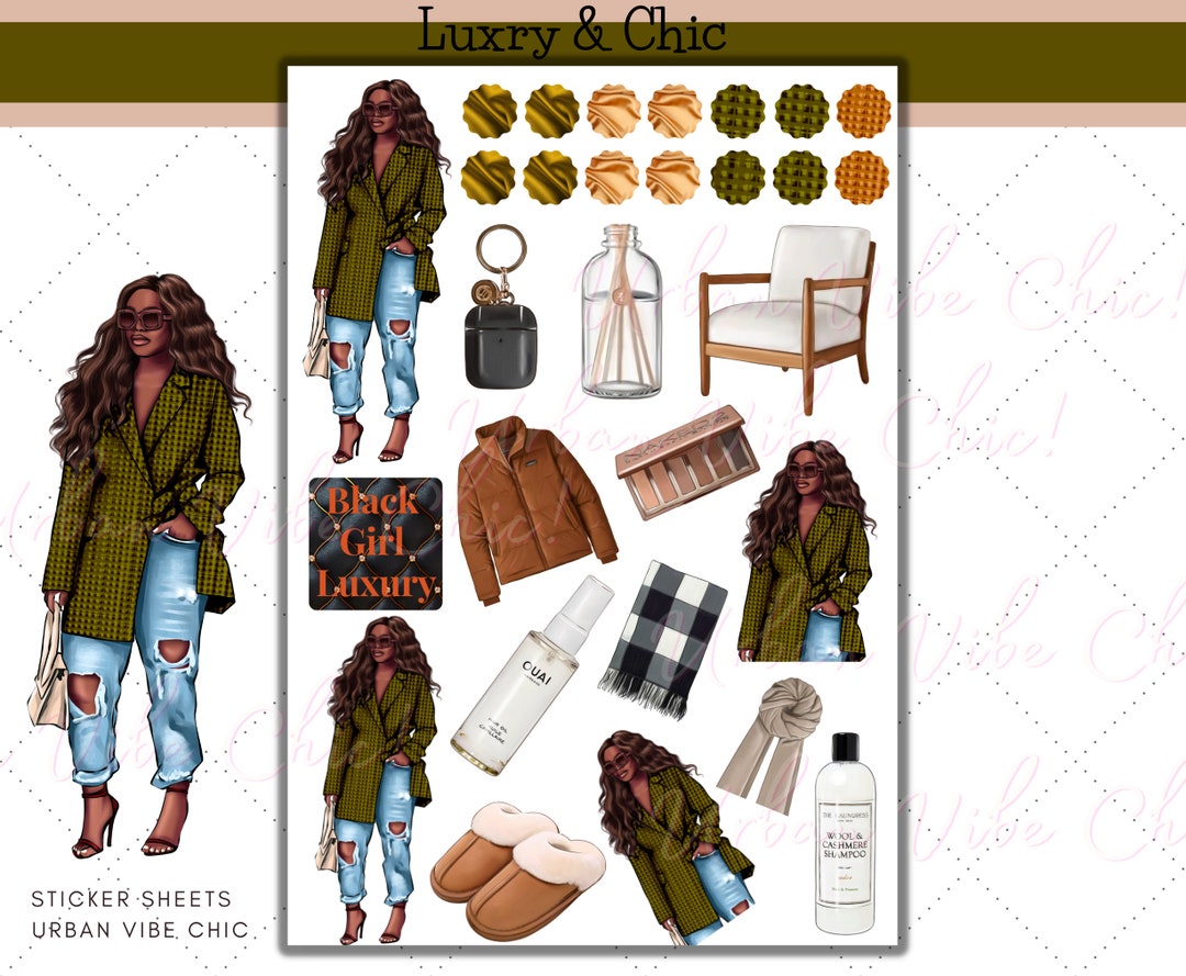 Black Girl Planner Stickers: Fashionable Matte Stickers - Etsy