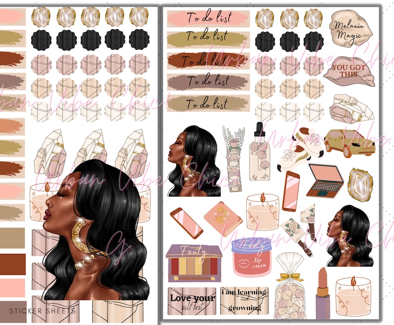 Black Girl Magic Planner Sticker Sheetsblack Girl Planner - Etsy