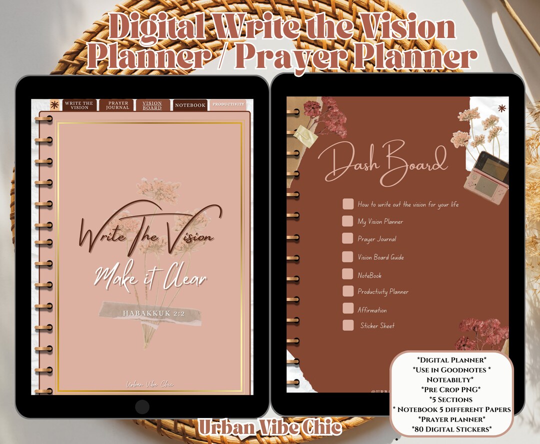 Digital Prayer Planner, Digital Vision Planner, Prayer Notes, Sermon ...