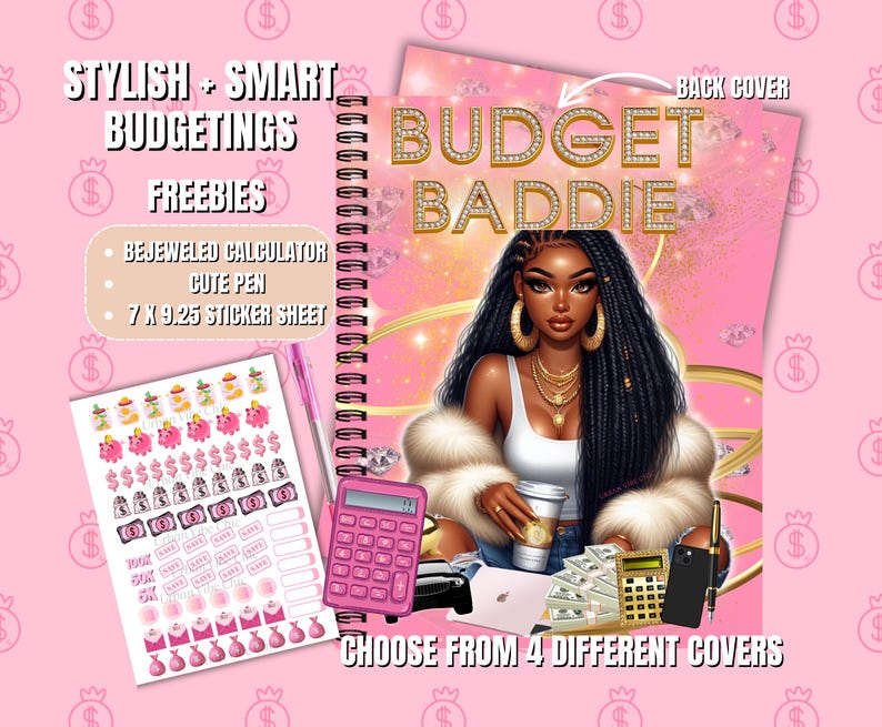Budget Baddie Planner Bundle: Black Girl Covers, Stickers, Pen ...