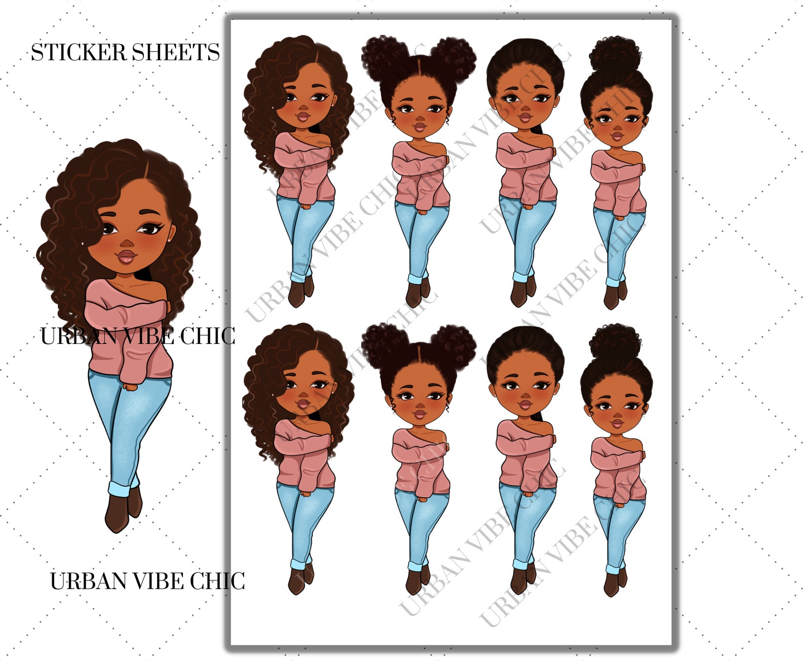 Black Girl Magic Planner Stickers: Sweater Weather Fashion Dollz - Etsy