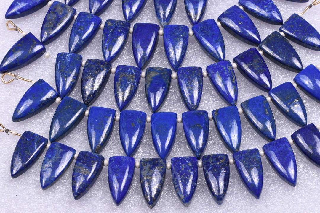 10 Beads Beautiful Handcrafted 12x24mm 3 Pairs Natural Untreated Lapis ...