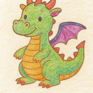 Dragon- Printable PDF for Kids - Etsy