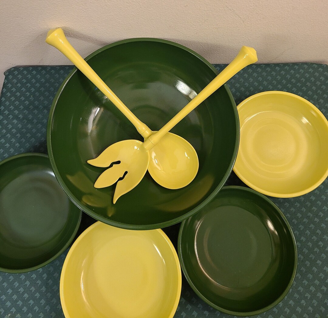 Vintage Hazel Atlas Ovide Bowl Set 7 Pc SALAD SET Platonite Dinnerware ...