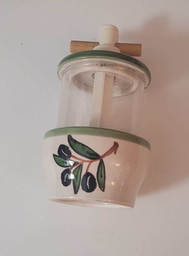 Vintage French Spice Mill/ Ceramic and Wood Mull for Herbs - Not Pepper ...