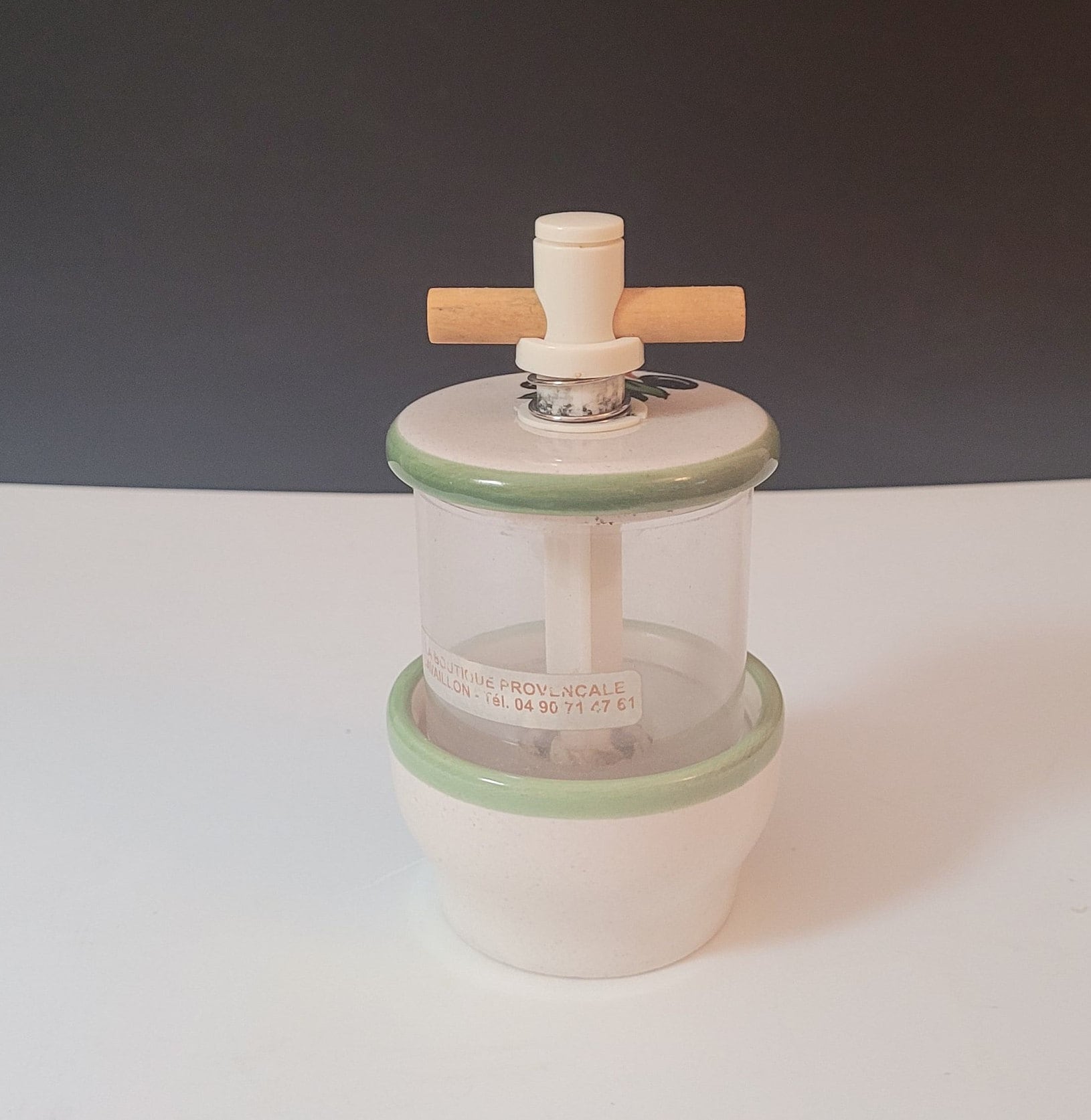 Vintage French Spice Mill/ Ceramic and Wood Mull for Herbs - Not Pepper ...