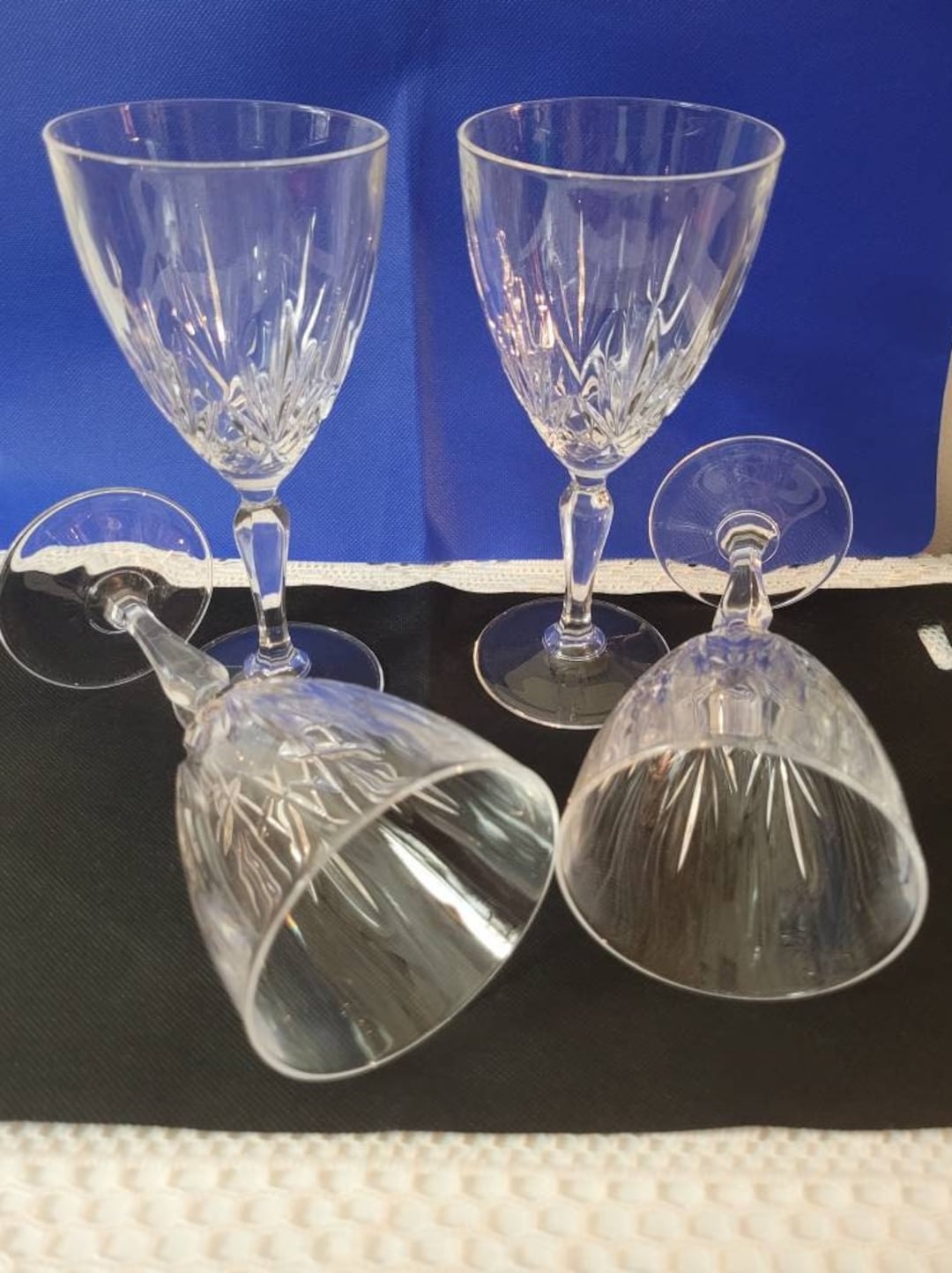 Vintage Lead Crystal Glassware Stemmed Wine Glasses Made in Italy AL ...