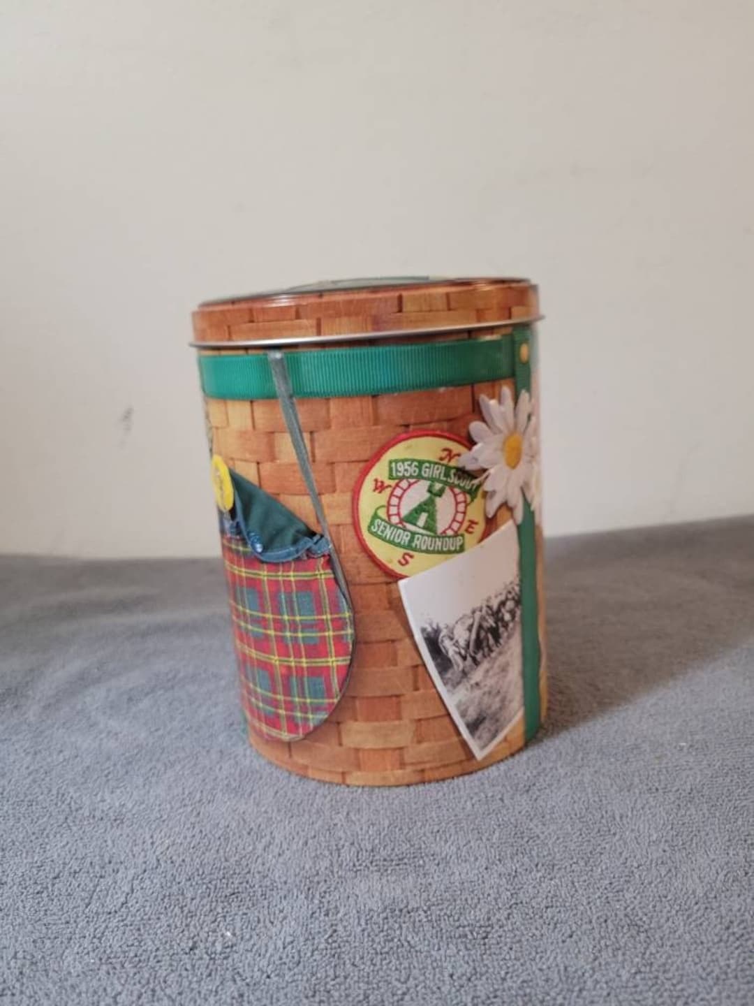 Vintage Girl Scout Backpack Tin Lunchbox, Girl Scout Storage Tin ...